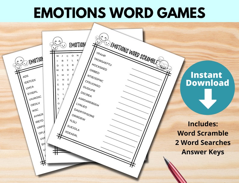 Emotions Word Game for Kids | Classroom SEL Activity | Therapy Tool ...