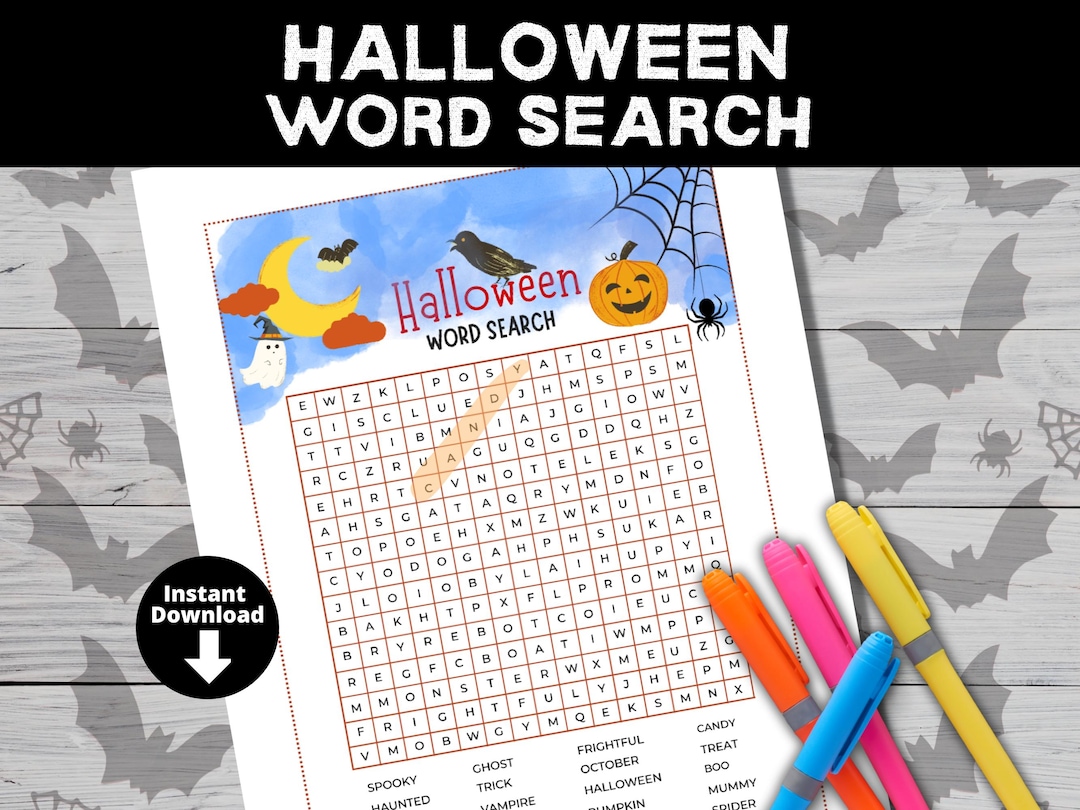 Halloween Word Search Game for Kids and Teens | Printable Classroom ...