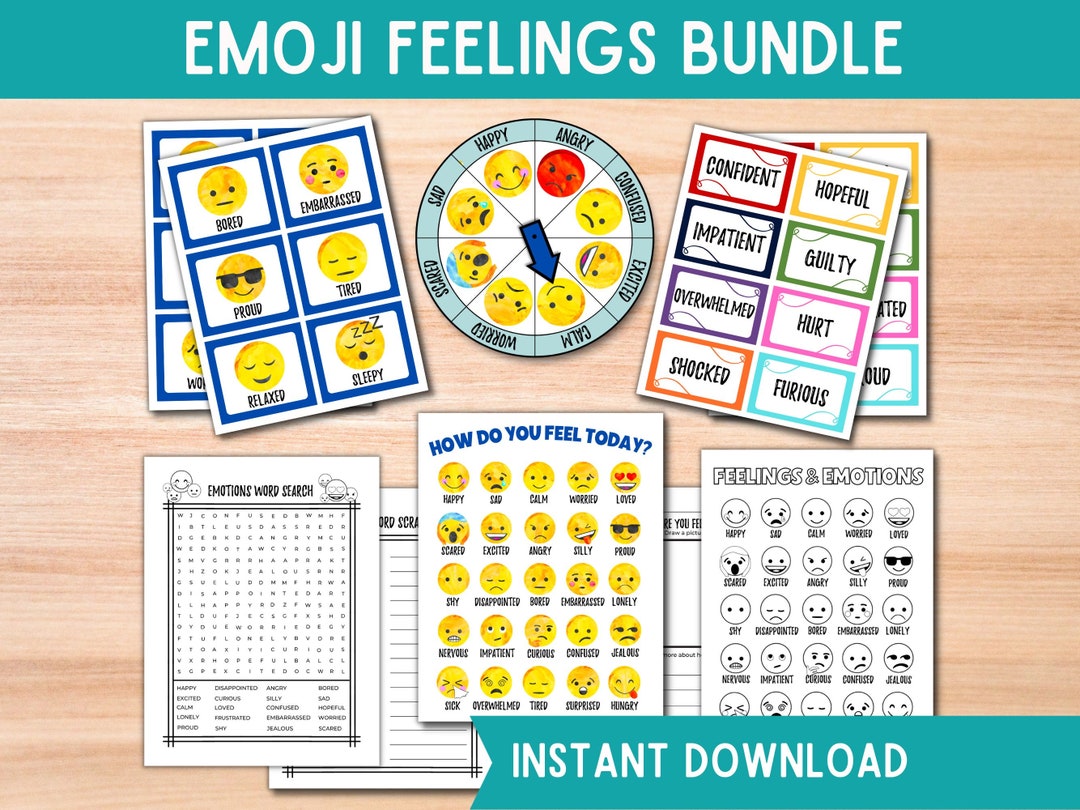 Mental Health Worksheets BUNDLE for Kids | Feelings Wheel Chart and ...