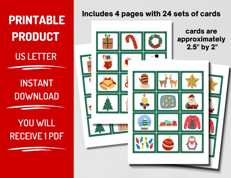 Christmas Match Game for Kids | Classroom Matching Activity | Holiday ...