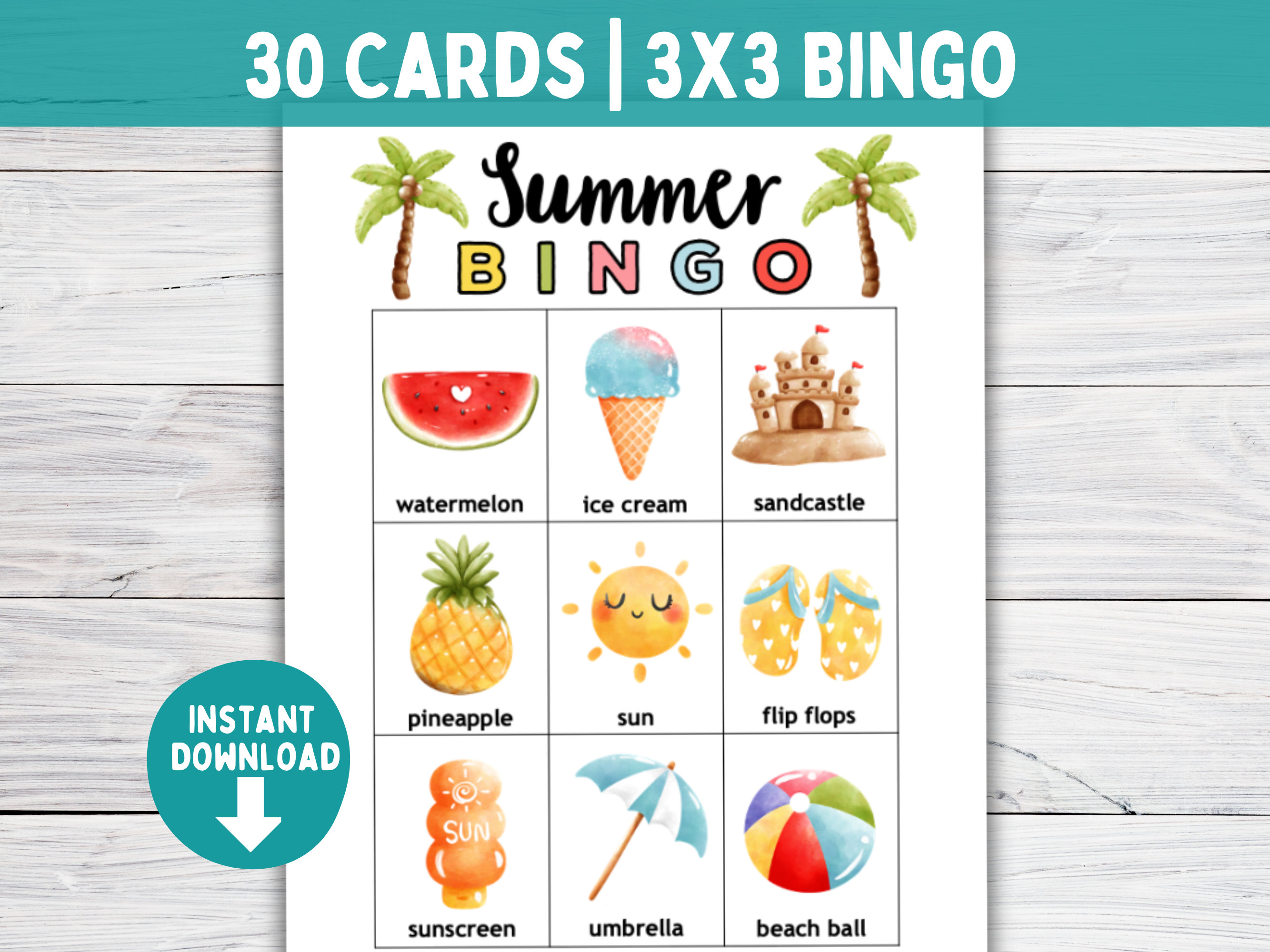 Summer BINGO Card Preschool Activities, End of School Year Printable ...