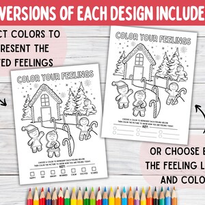 Feelings Emotions Gingerbread Coloring Page for Kids, Adult Teen Winter ...