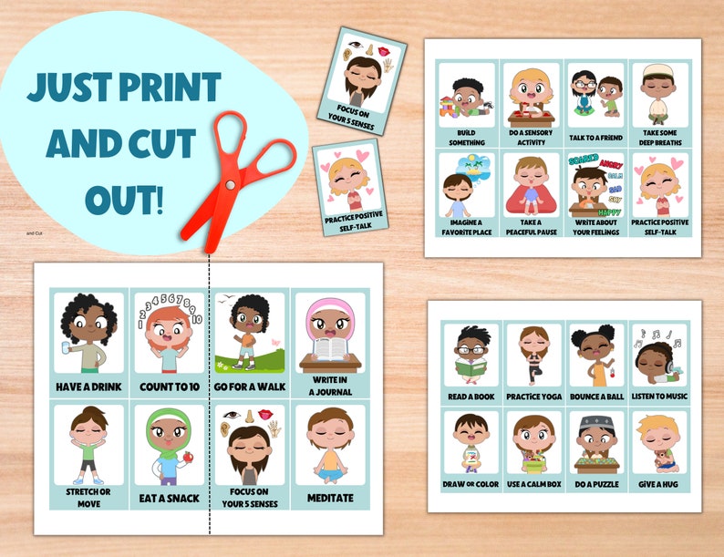 Mindfulness Coping Skills Cards for Kids Printable | Calm Corner ...