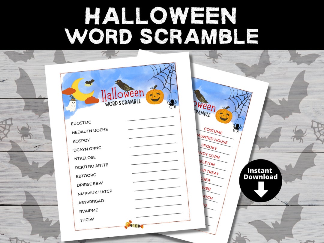 Halloween Word Scramble Printable Classroom Activity - Etsy