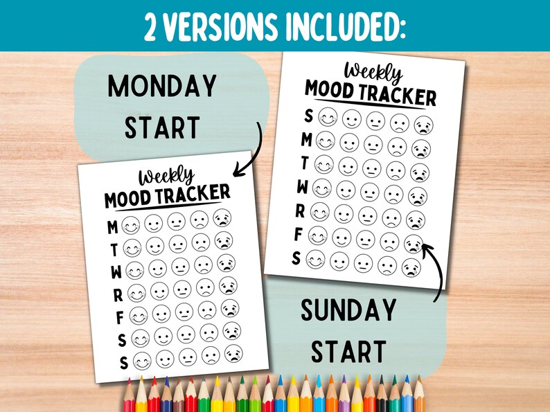 Weekly Mood Tracker for Kids Printable | Feelings Coloring Chart ...