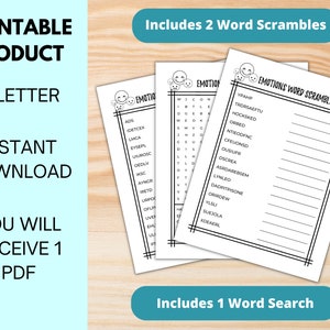 Emotions Word Game for Kids | Classroom SEL Activity | Therapy Tool ...