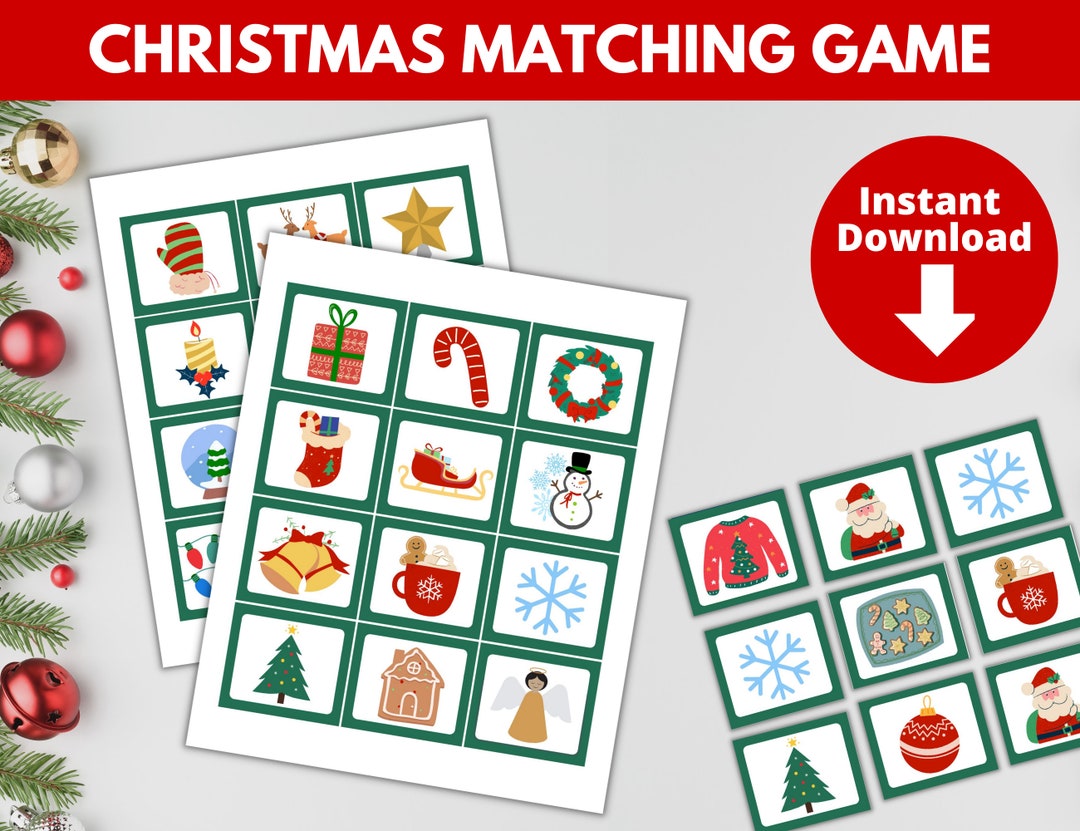 Christmas Match Game for Kids | Classroom Matching Activity | Holiday ...