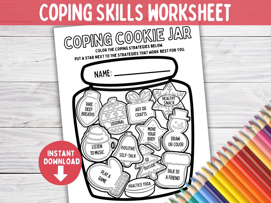 Christmas Coping Skills Worksheet for Kids, Art Play Therapy Holiday ...