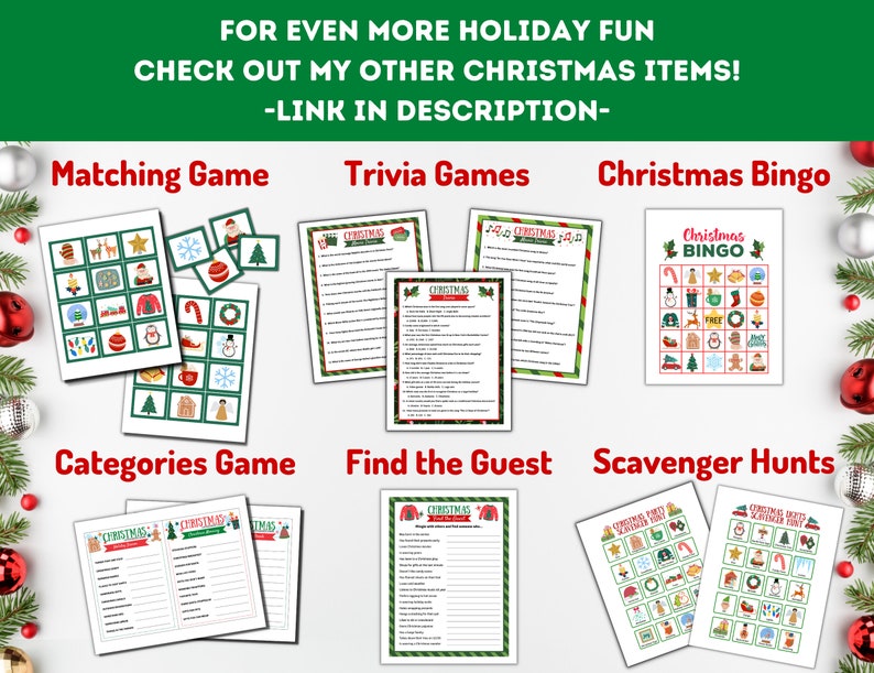 Christmas Match Game for Kids | Classroom Matching Activity | Holiday ...