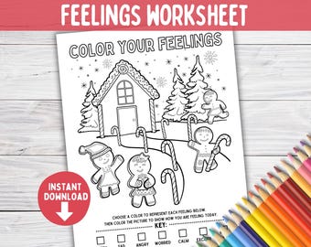 Gingerbread Feelings Therapy Worksheet - Etsy