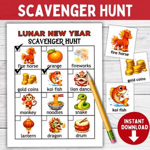Cute Lunar New Year Scavenger Hunt Preschool Activities, Classroom ...