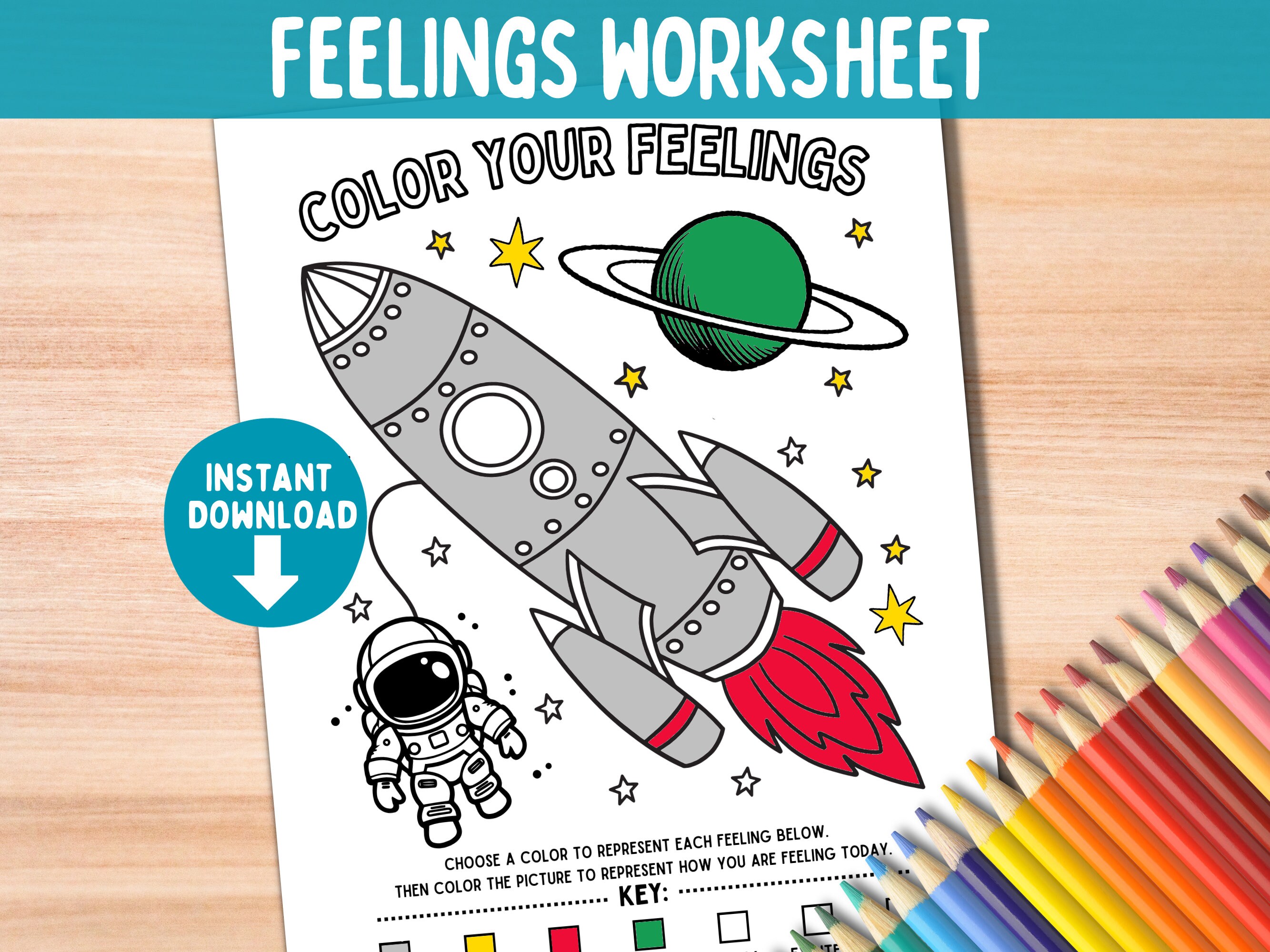 Feelings Emotions Coloring Page for Kids | Art Play Therapy Worksheet ...