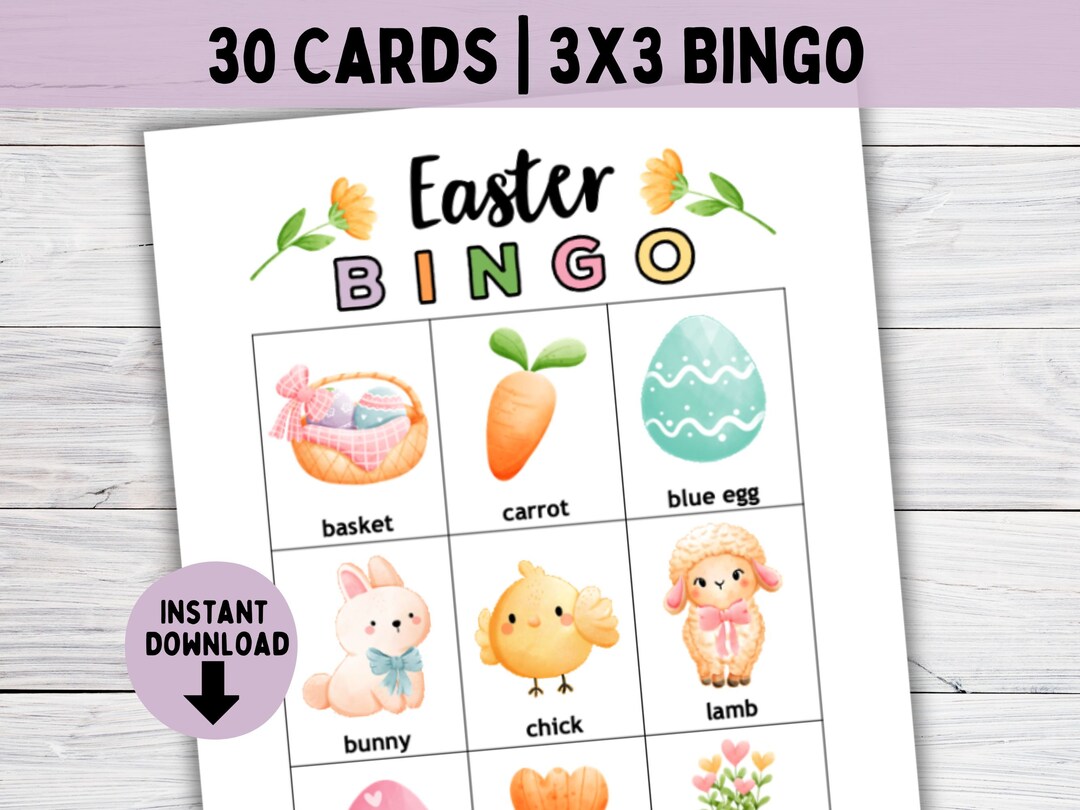 Easter Printable BINGO Card for Kids, Preschool Toddler Activities ...