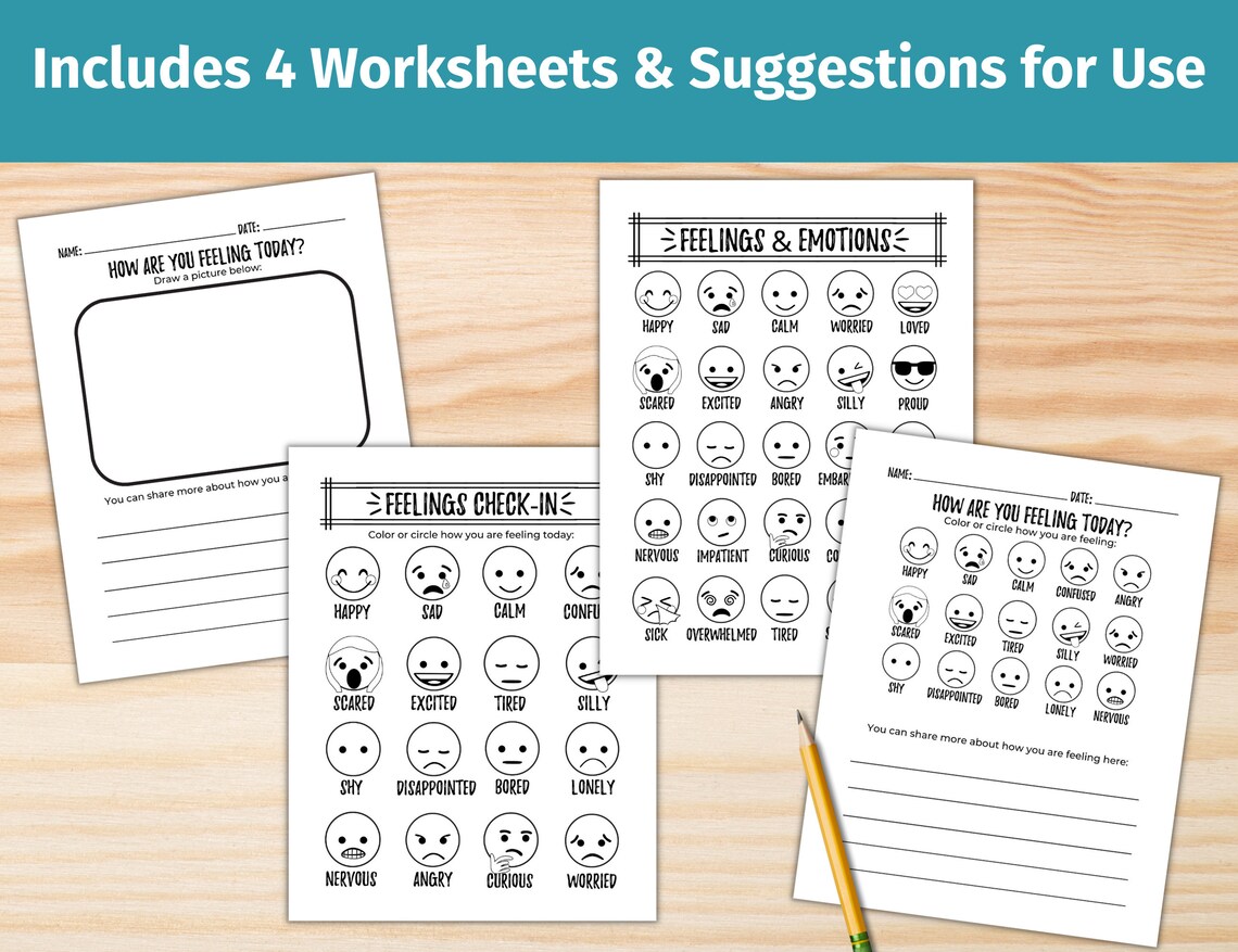 Emotions and Feelings Coloring Page | Feelings Check-in | Feelings ...