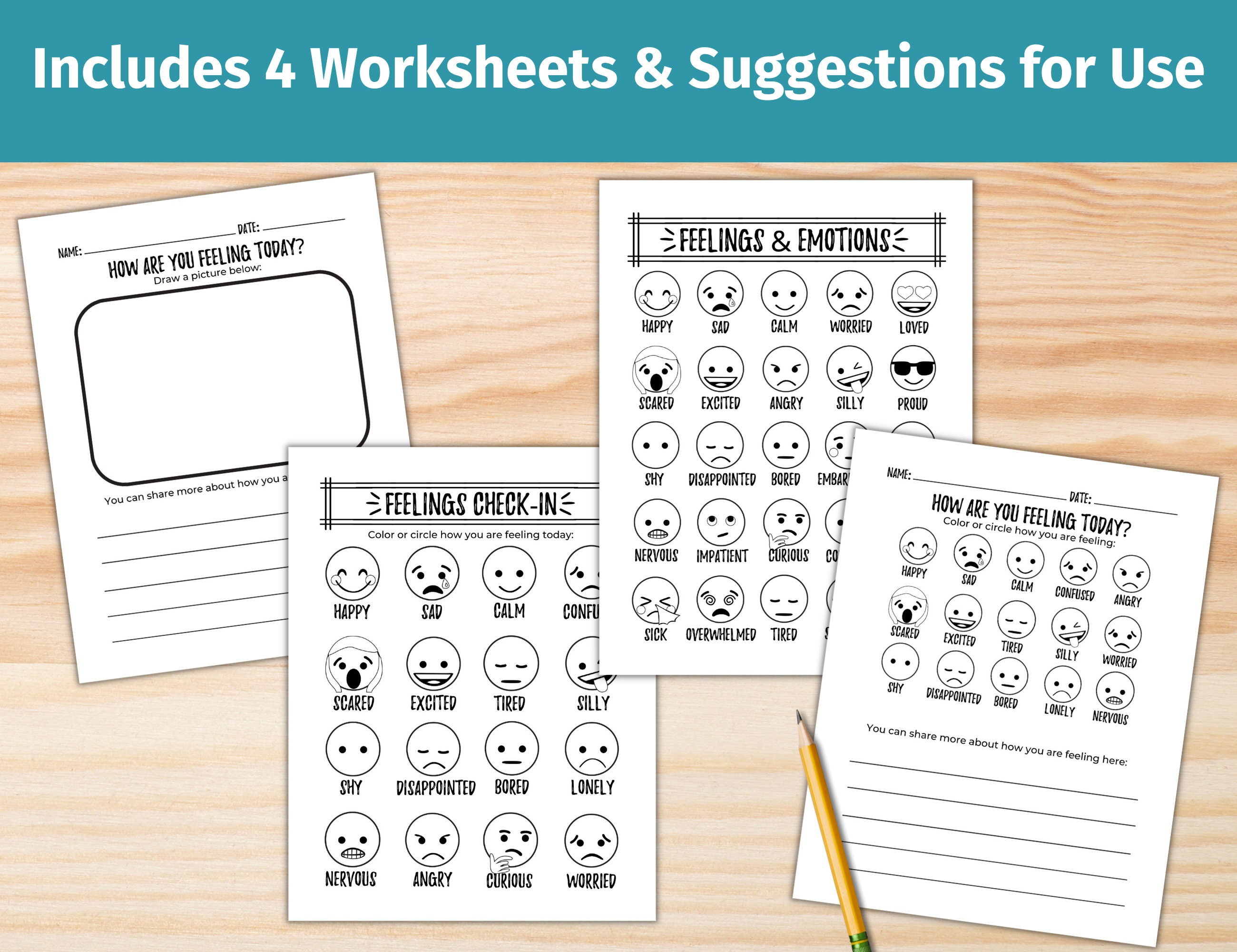 Emotions and Feelings Coloring Page | Feelings Check-in | Feelings ...