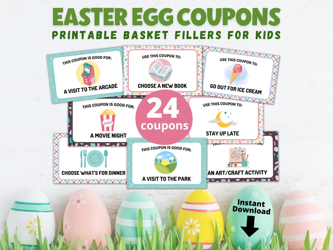 Easter Egg Coupons for Kids | Printable Basket Filler Easter Gift ...
