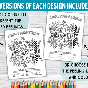 Feelings Coloring Page BUNDLE for Kids Teens or Adults | Emotions Check ...