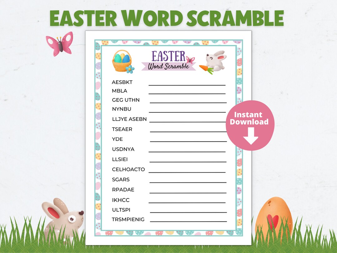 Easter Word Scramble for Kids | Printable Word Game | Classroom ...