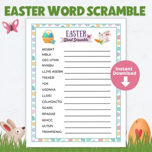 Easter Word Scramble for Kids | Printable Word Game | Classroom ...