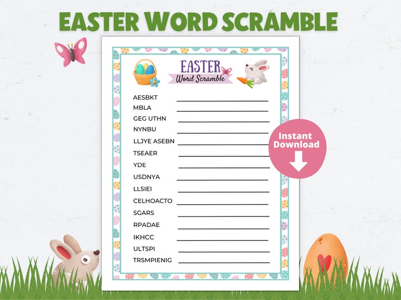 Easter Word Scramble for Kids | Printable Word Game | Classroom ...