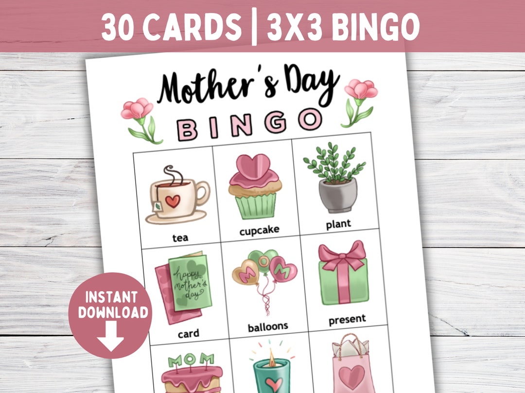 Mothers Day BINGO Card Preschool Activities | Mother's Day Printable ...