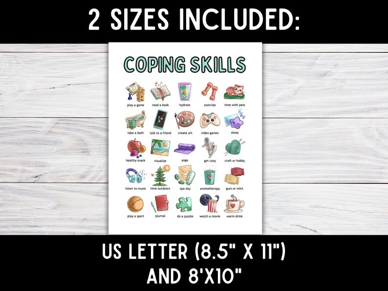 Coping Skills Poster for Kids and Teens, Anger Management, Emotional ...