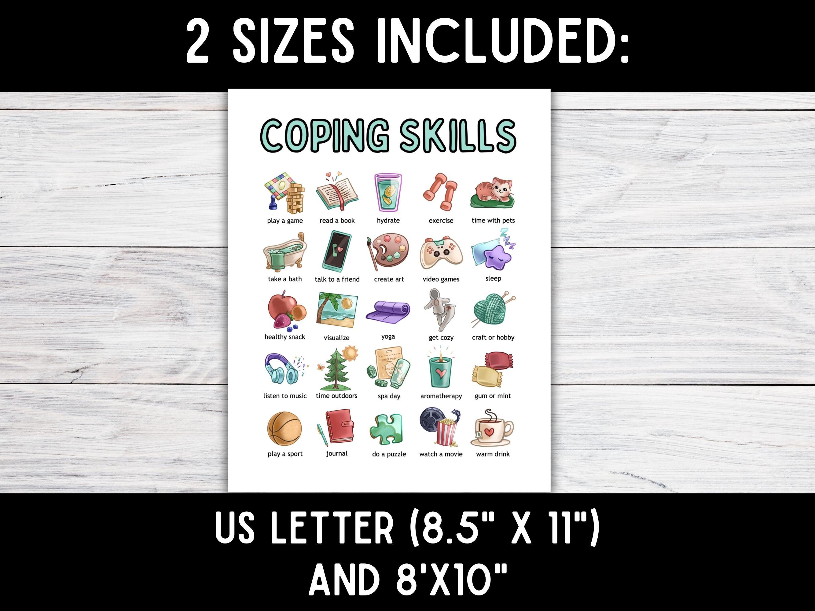 Coping Skills Poster for Kids and Teens, Anger Management, Emotional ...
