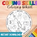 Coping Skills Wheel Coloring Craft for Kids | Emotional Regulation ...