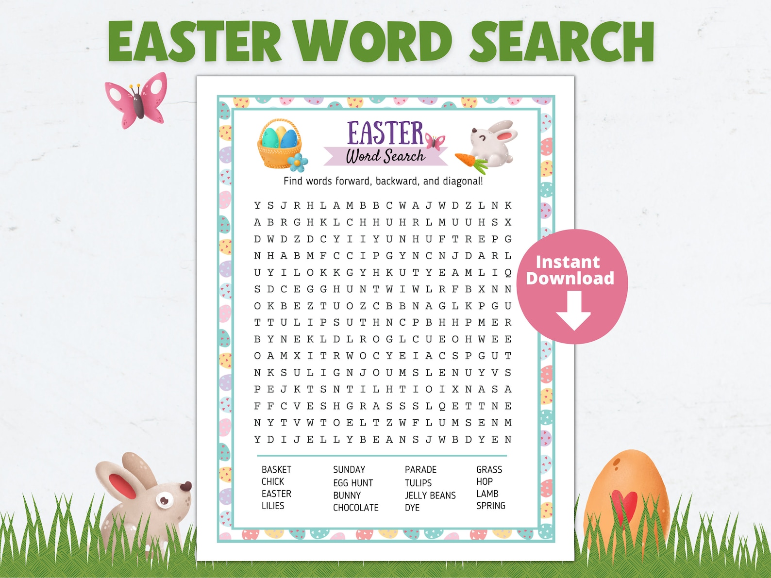 Easter Word Search Printable | Classroom Activity | Easter Word Games ...