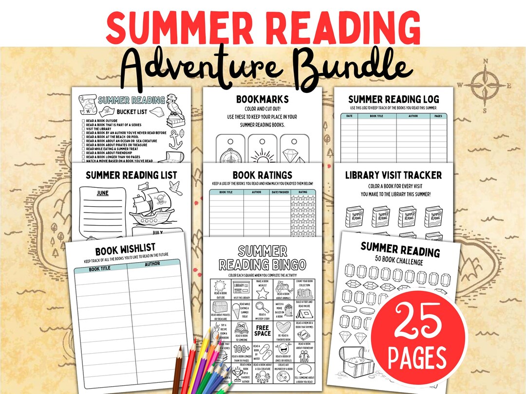Summer Reading Bundle for Kids & Teens, Pirate Reading Trackers ...