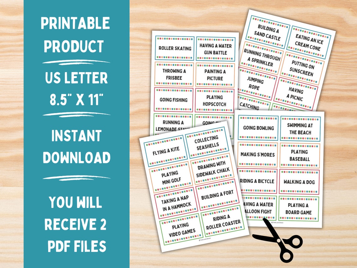 Summer Charades Game for Kids and Teens, Summer Camp Activities, Family ...