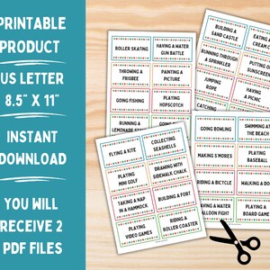 Summer Charades Game for Kids and Teens, Summer Camp Activities, Family ...