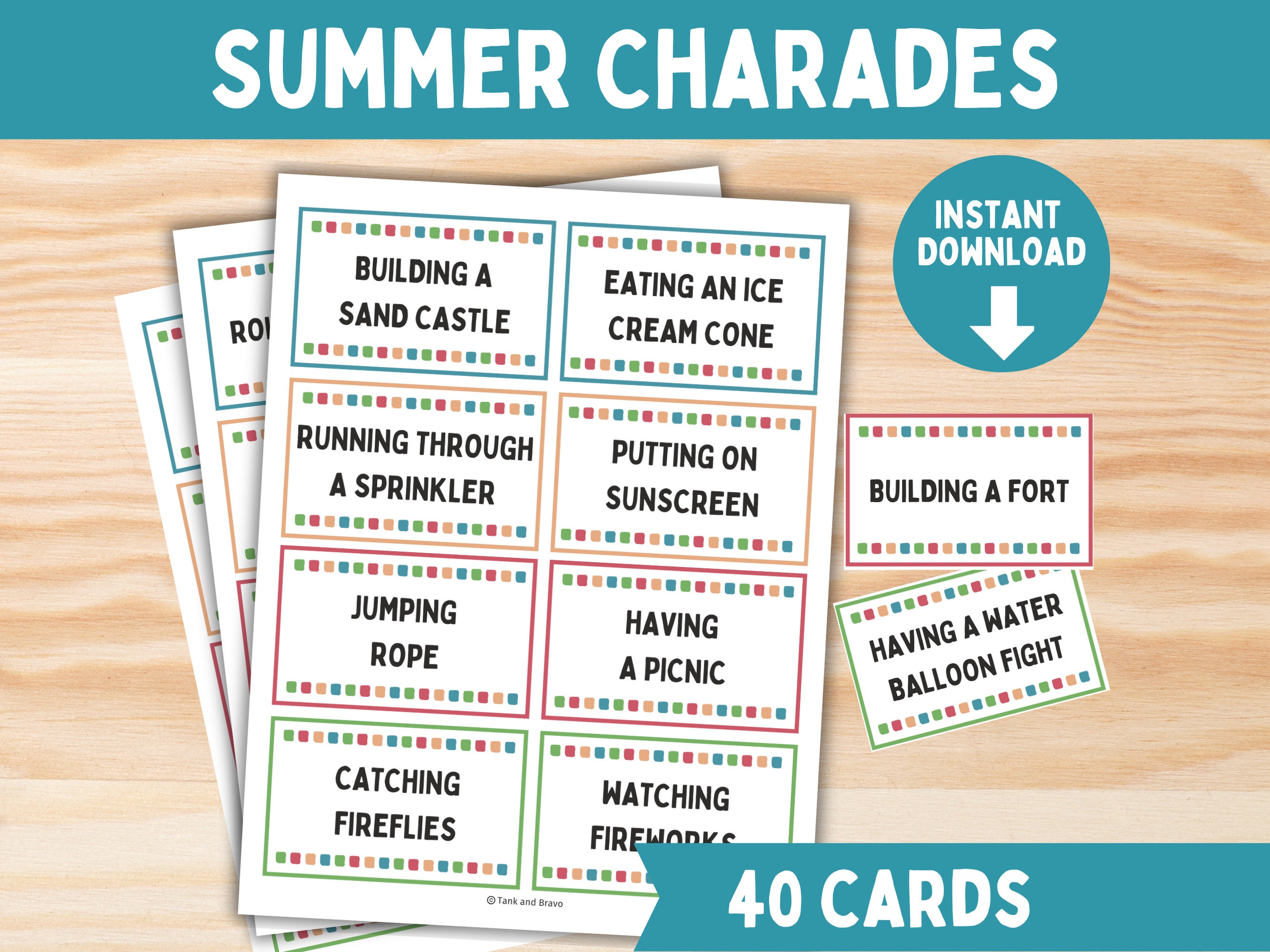 Summer Charades Game for Kids and Teens, Summer Camp Activities, Family ...