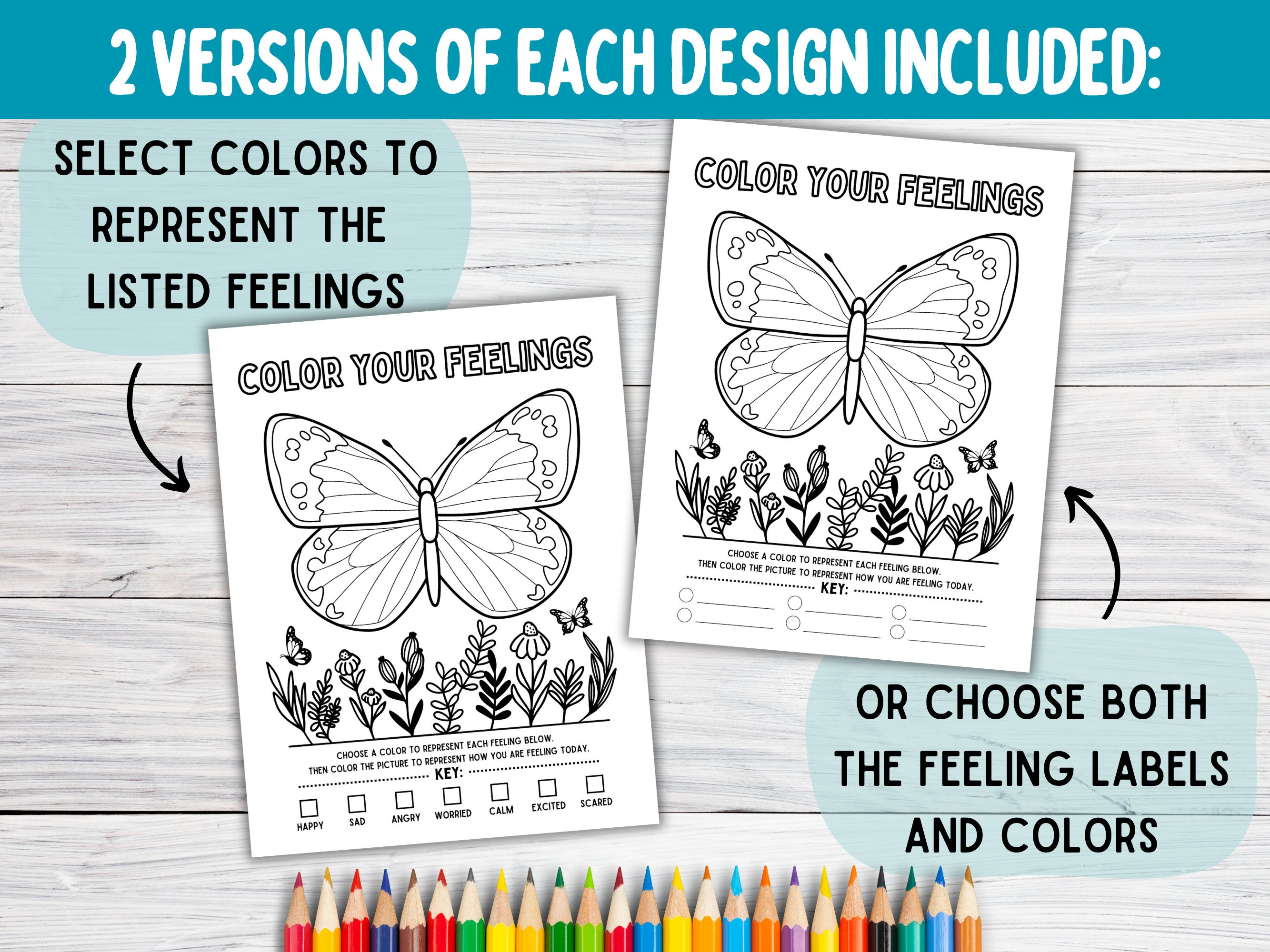Feelings Emotions Coloring Page for Kids | Art Play Therapy Worksheet ...