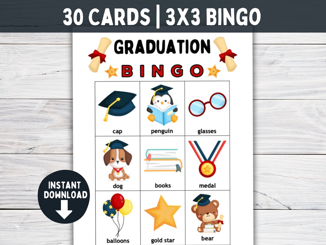 Graduation BINGO Card Preschool Activities, Kindergarten Grad Printable ...