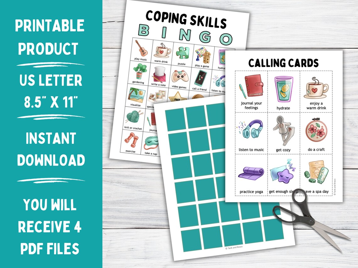 Coping Skills BINGO Game for Kids and Teens, Classroom SEL or ...