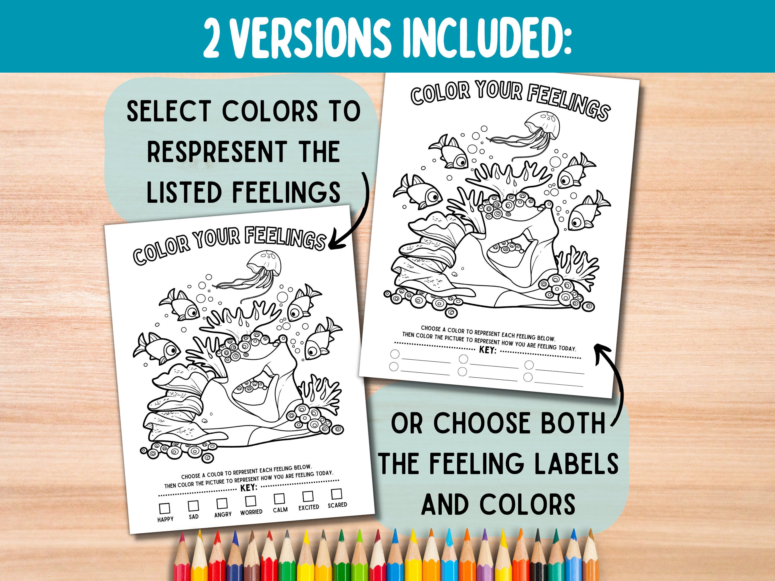 Feelings Emotions Coloring Page for Kids Art Play Therapy Worksheet ...