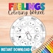 Feelings Wheel Coloring Craft for Kids | Wheel of Emotions Chart ...