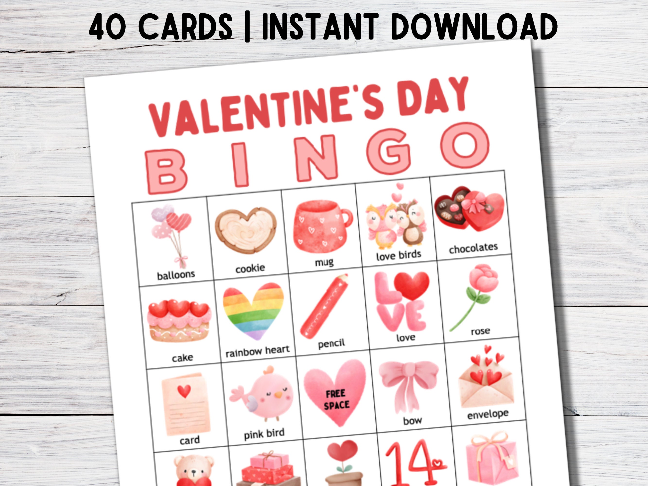 Valentine BINGO Card for Kids and Teens | Valentines Day Printable ...