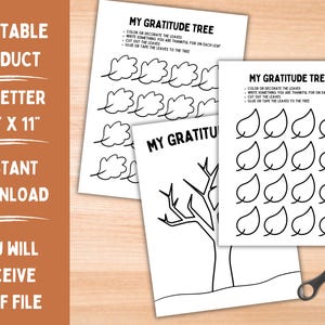 Gratitude Tree Coloring Craft Printable, Thankful Activities for Kids ...