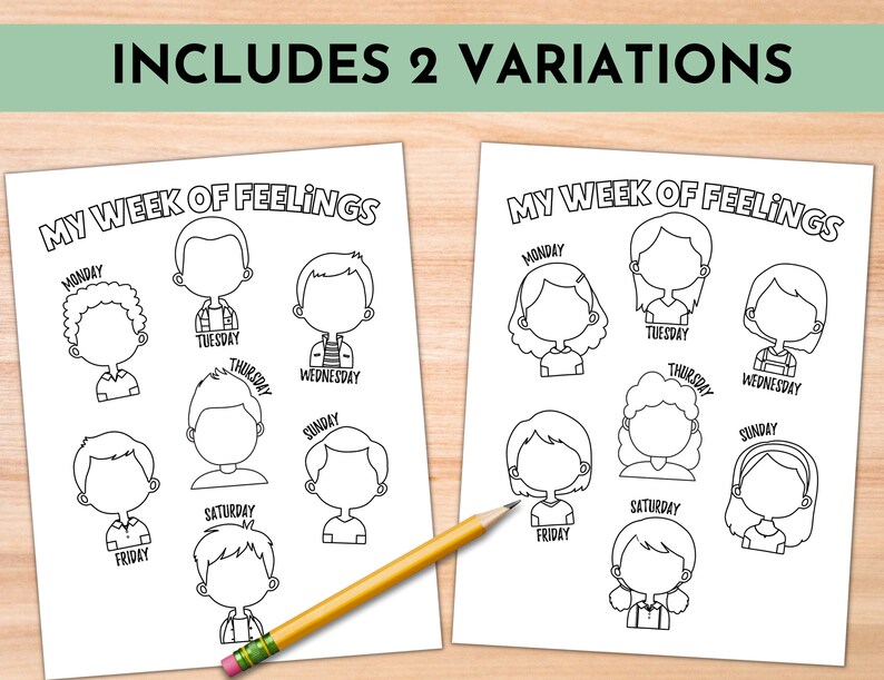 Weekly Feelings Tracker Worksheet | Emotions Journal for Kids Printable ...