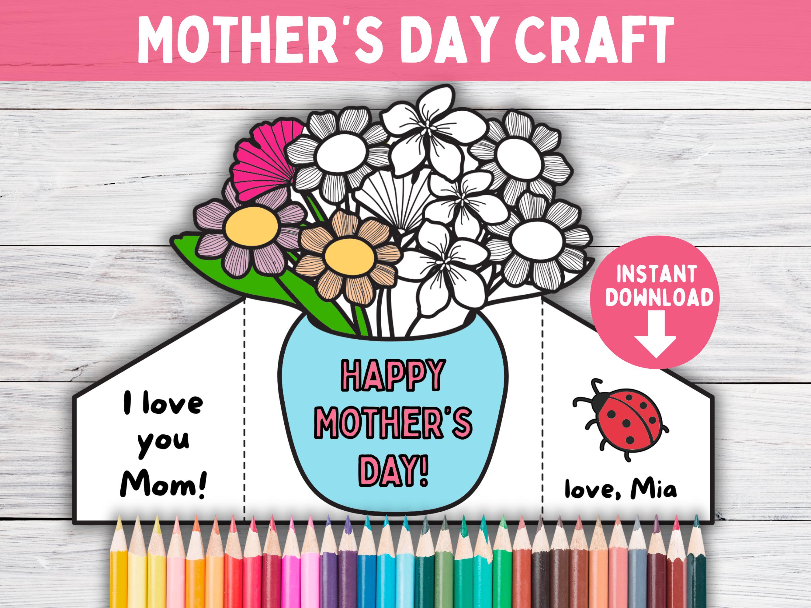 Mothers Day Coloring Card Printable | Mother's Day Craft for Kids ...
