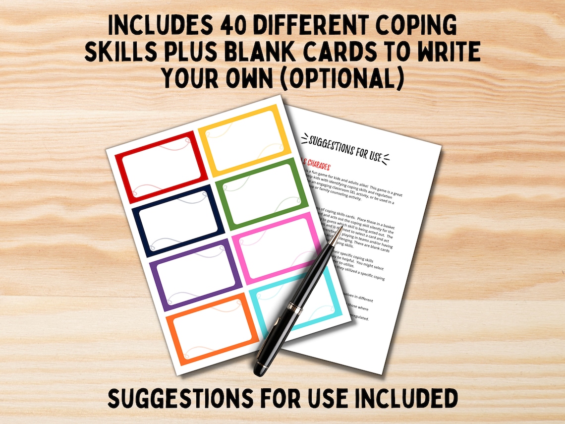 Coping Skills Charades Game for Kids and Teens | Classroom SEL Activity ...