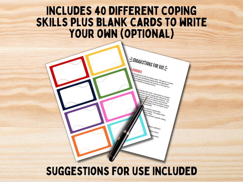 Coping Skills Charades Game for Kids and Teens | Classroom SEL Activity ...