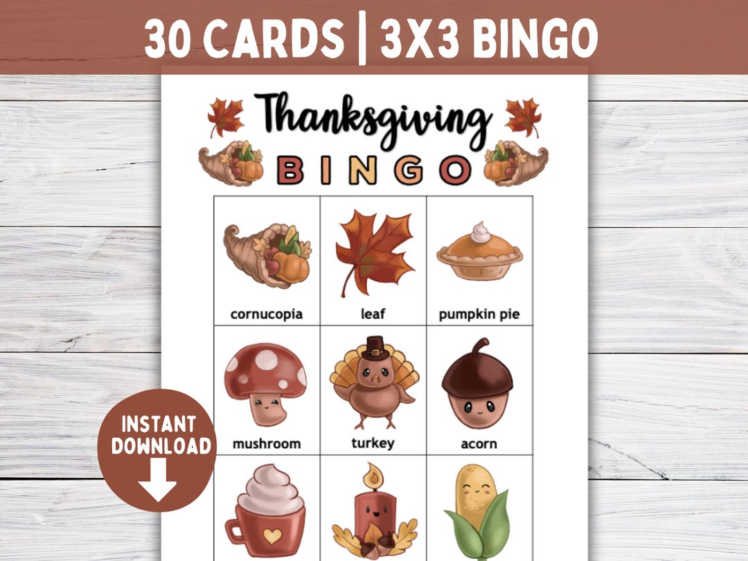 Cute Thanksgiving BINGO Preschool Activities, Autumn Fall Printable ...
