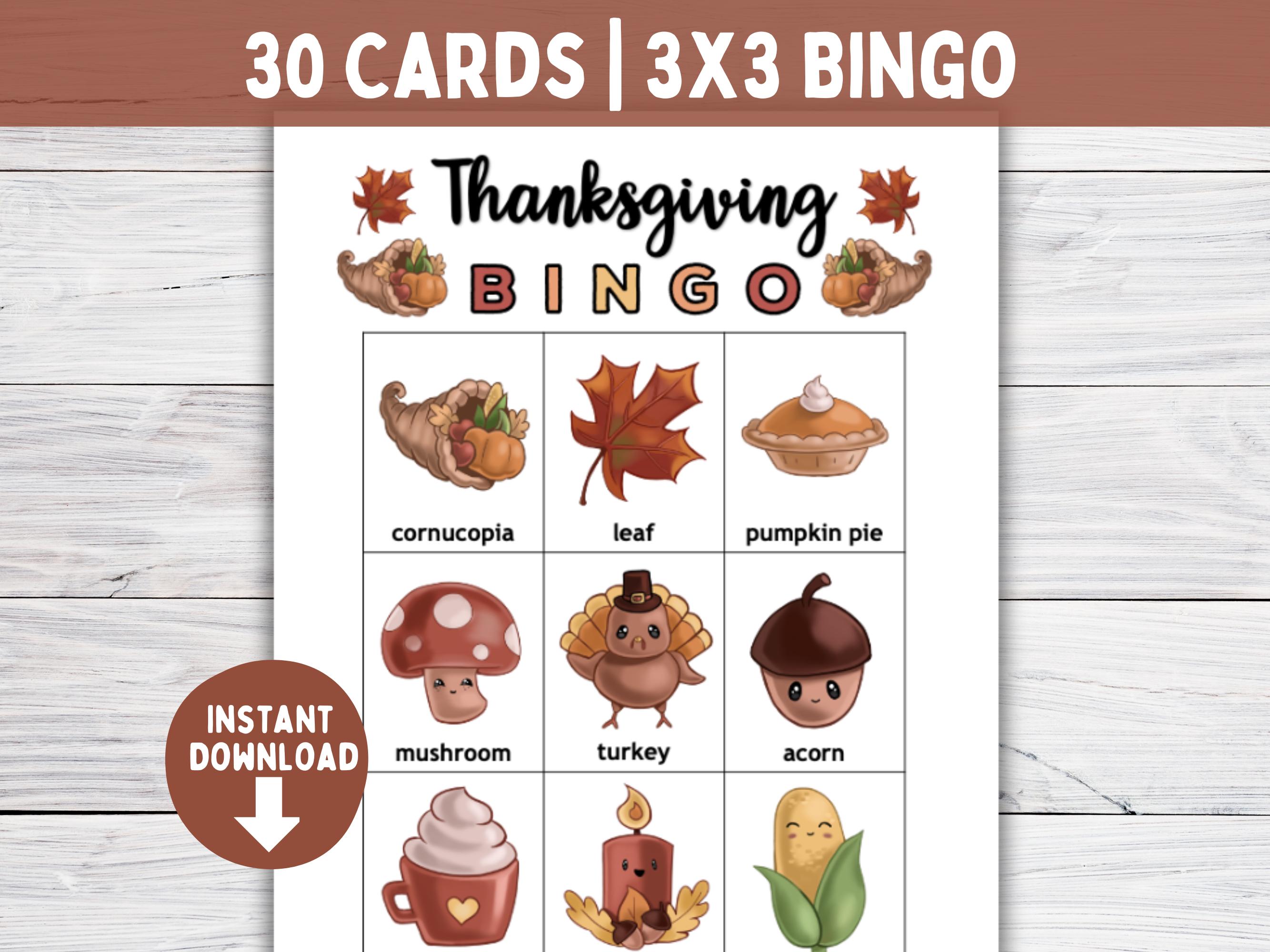 Cute Thanksgiving BINGO Preschool Activities, Autumn Fall Printable ...