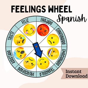 Feelings Wheel Spanish Emotion Chart Kids and Teens Emotional ...