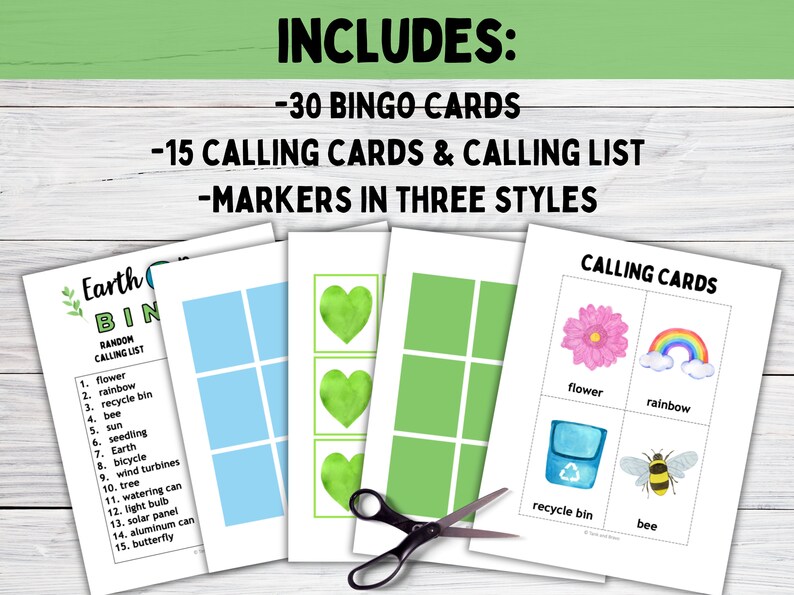 Earth Day BINGO Card Preschool Activities, Earth Day Recycling ...