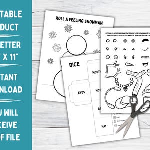 Snowman Feelings Therapy Game for Kids, Dice Emotions Activity, Winter ...