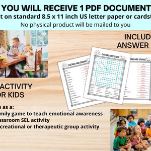 Emotions Word Game for Kids | Classroom SEL Activity | Therapy Tool ...
